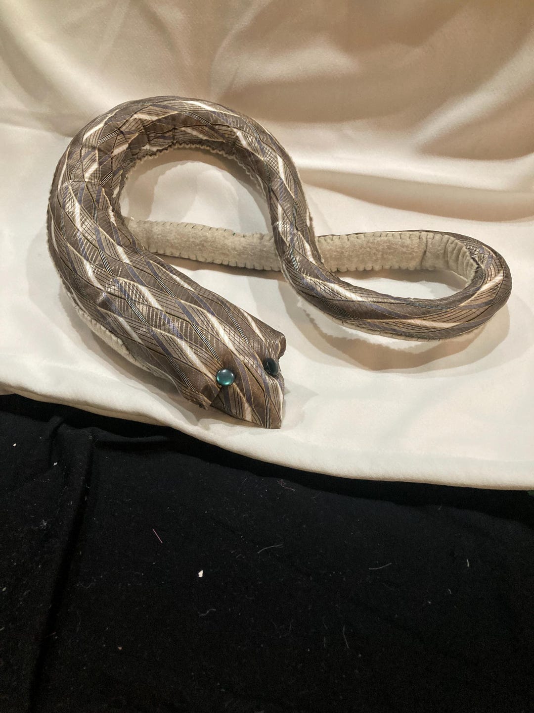 Gray and Tan Tie Snake Made From Recycled Materials - Etsy