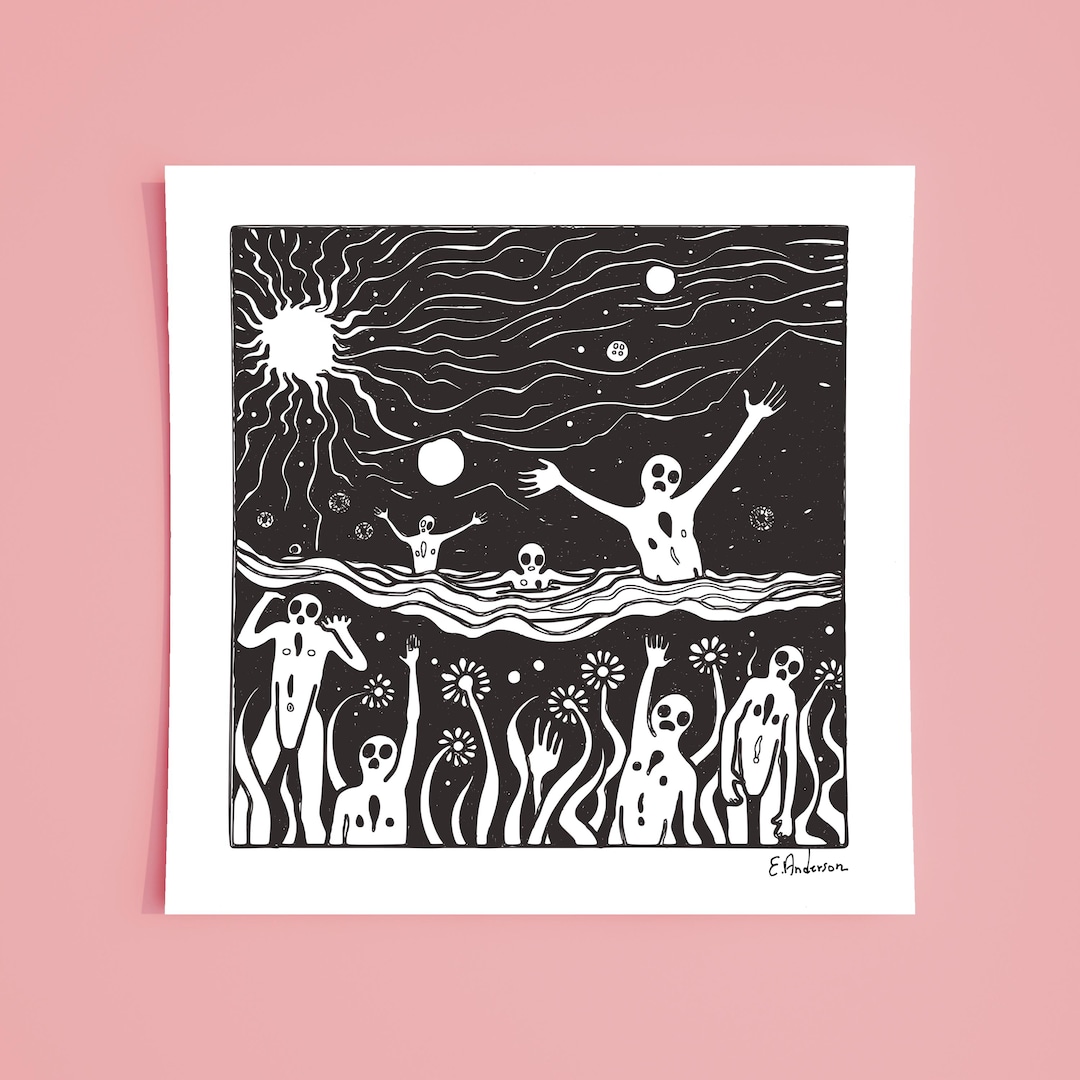 Howling Hellos, Limited Edition Original Existentialism Ink Artwork ...