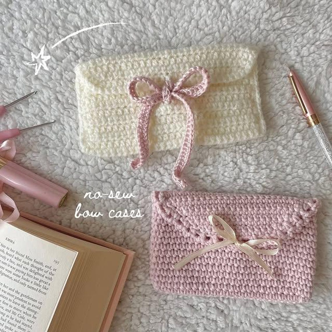 A Bow Stationery Case Crochet Pattern, Crochet Hook Case PDF Pattern ...
