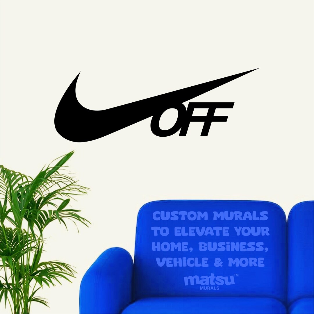 Off-white Swoosh Wall Decal + Free Sticker Pack - Etsy