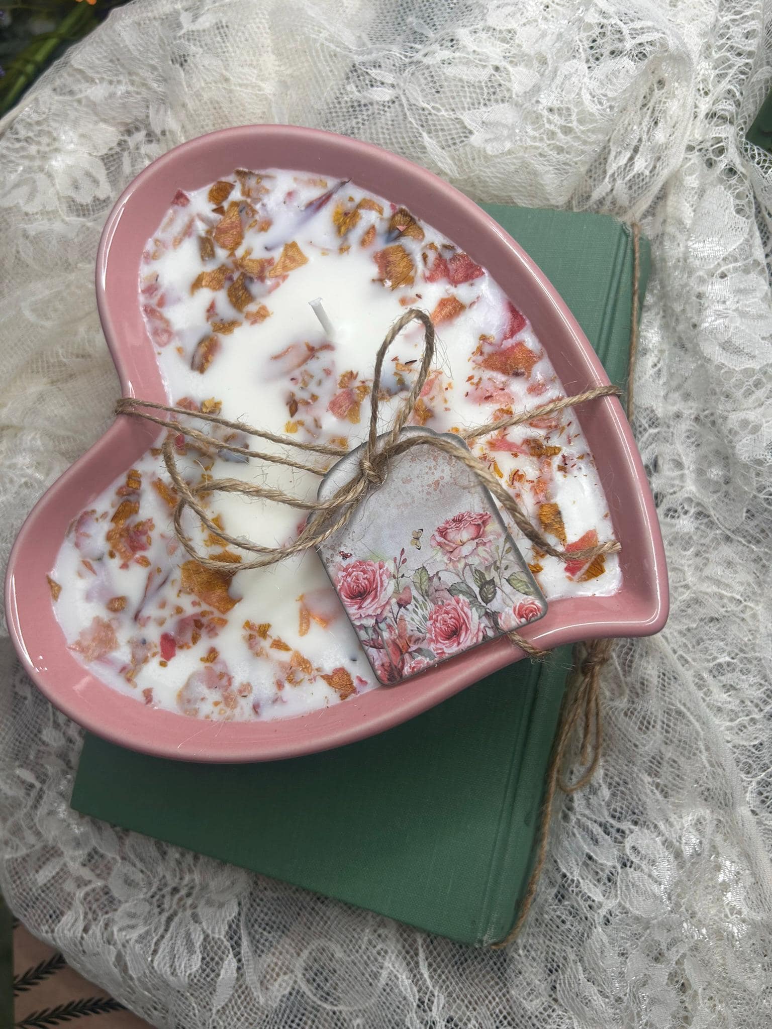 Handcrafted Pink Heart Candle - Etsy