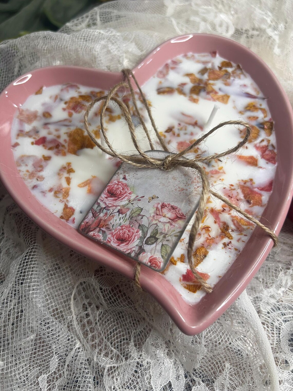 Handcrafted Pink Heart Candle - Etsy