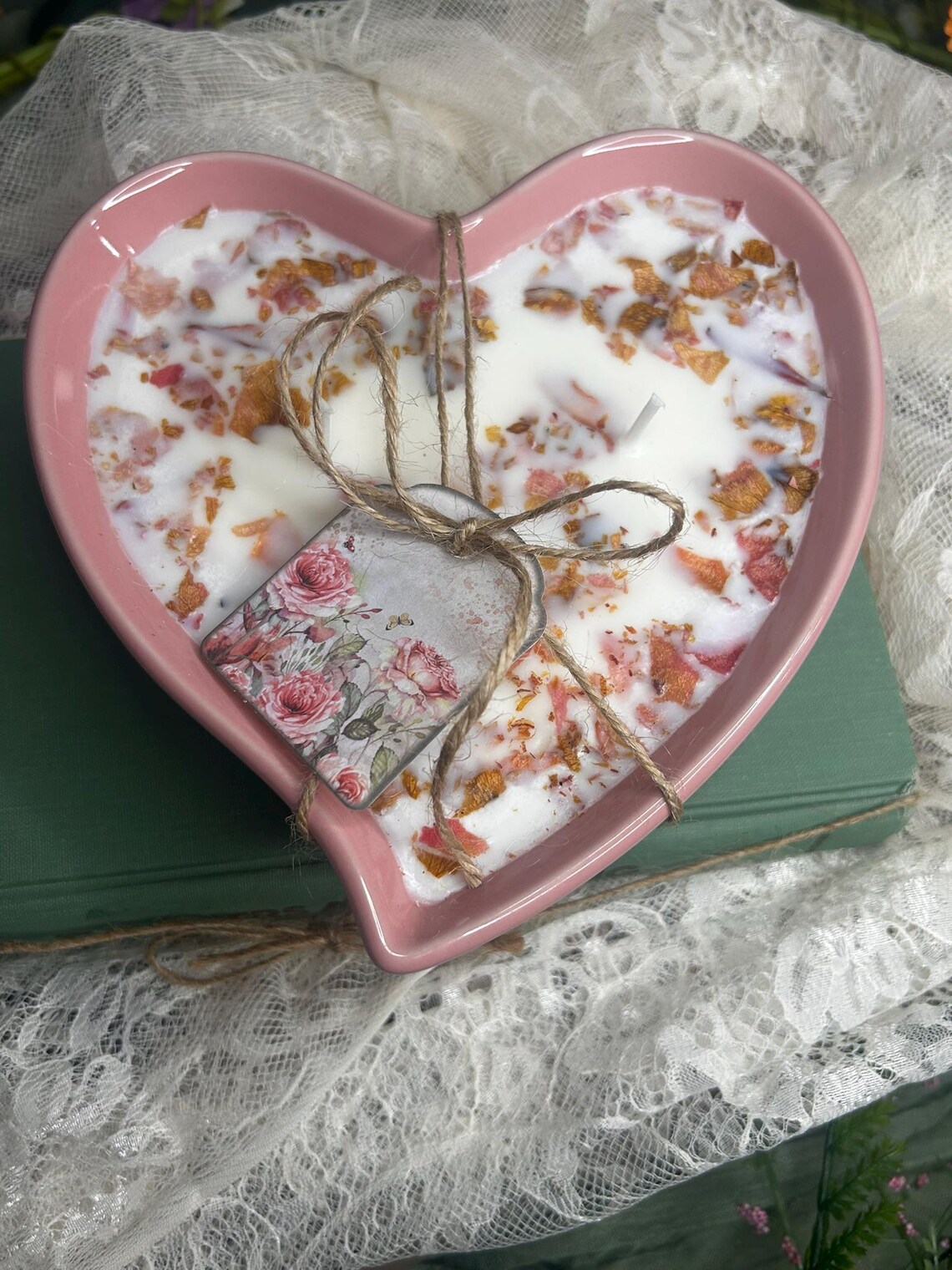 Handcrafted Pink Heart Candle - Etsy