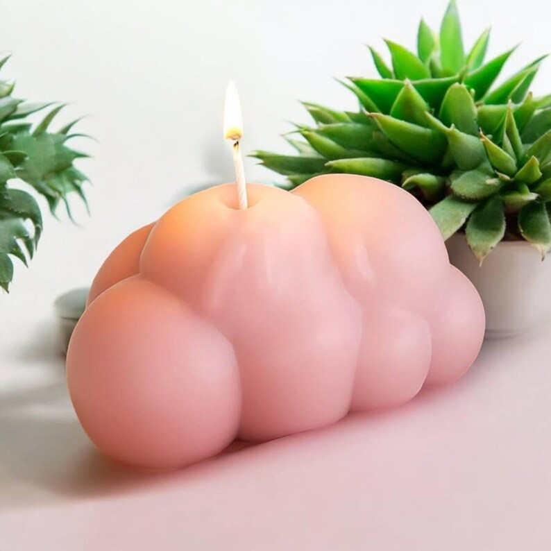 Soft Cloud Candle - Aesthetic Cloud Shaped Soy Wax Candle - Handmade ...