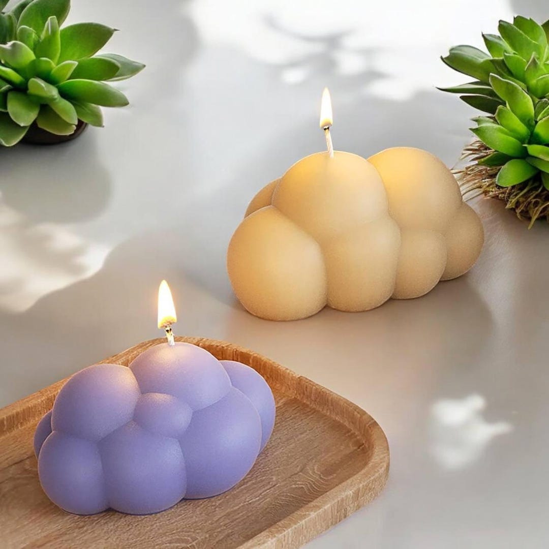 Soft Cloud Candle - Aesthetic Cloud Shaped Soy Wax Candle - Handmade ...