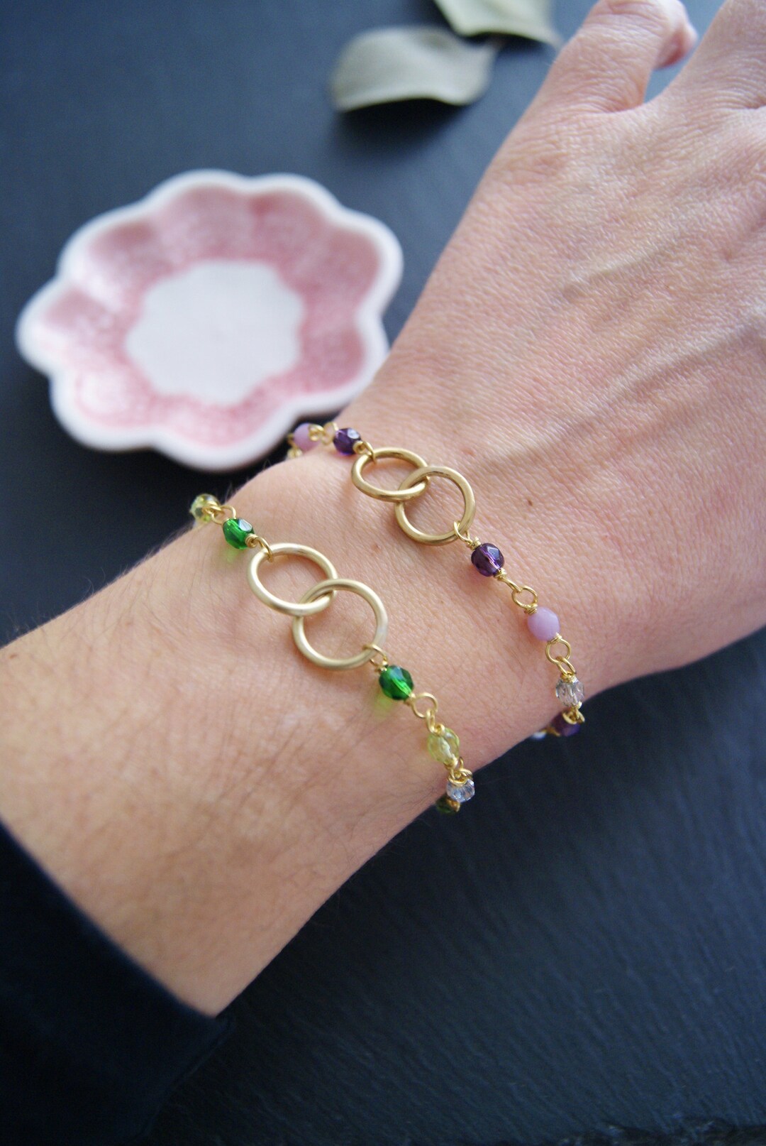 Intertwined Rings Bracelet, Brass Wire Bracelet, Boho Brass Bracelet ...