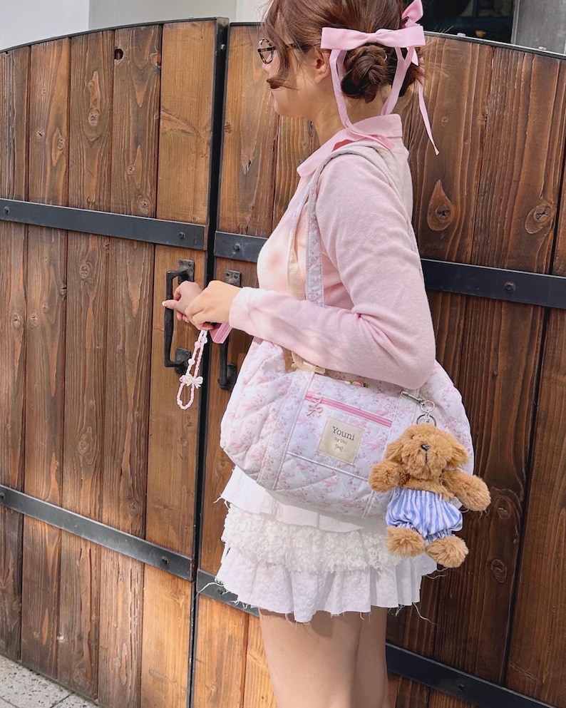 Pink Floral Cat Handbag - Etsy