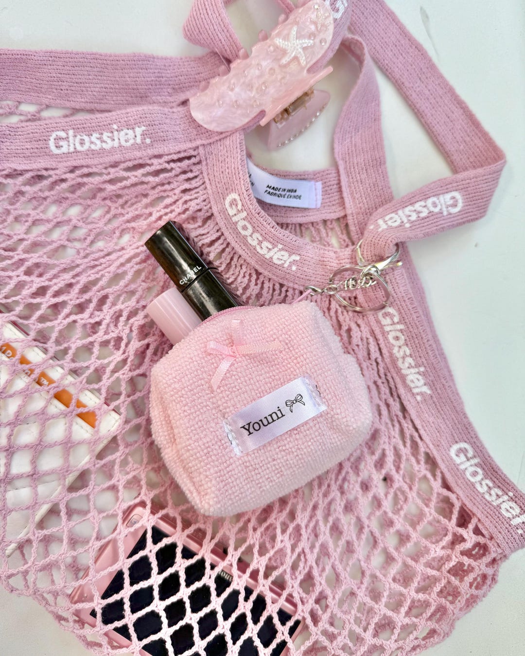 Mini Pink Ballerina Terry Keychain Pouch - Etsy