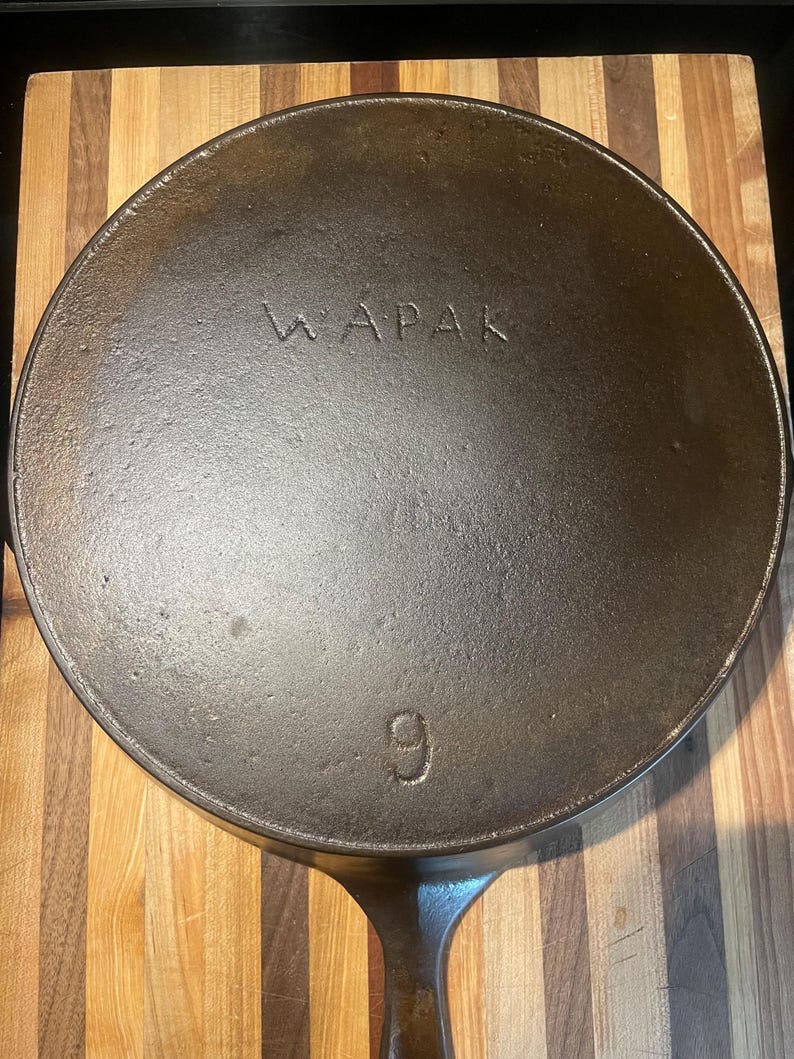 Vintage Wapak #9 Cast Iron Skillet: Restored Antique Frying Pan - Etsy