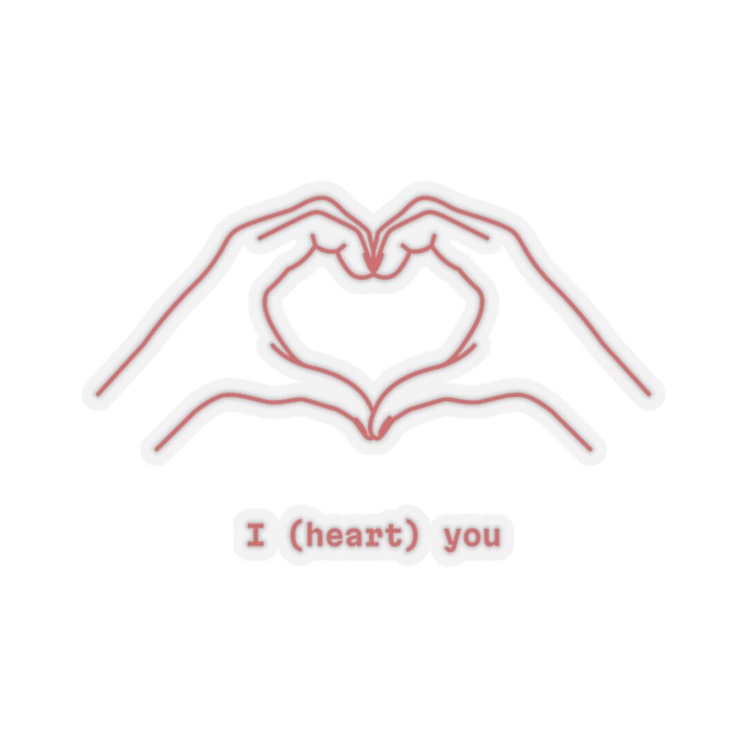Heart-shaped Hands Kiss-cut Stickers, Cute Love Stickers for Laptops ...