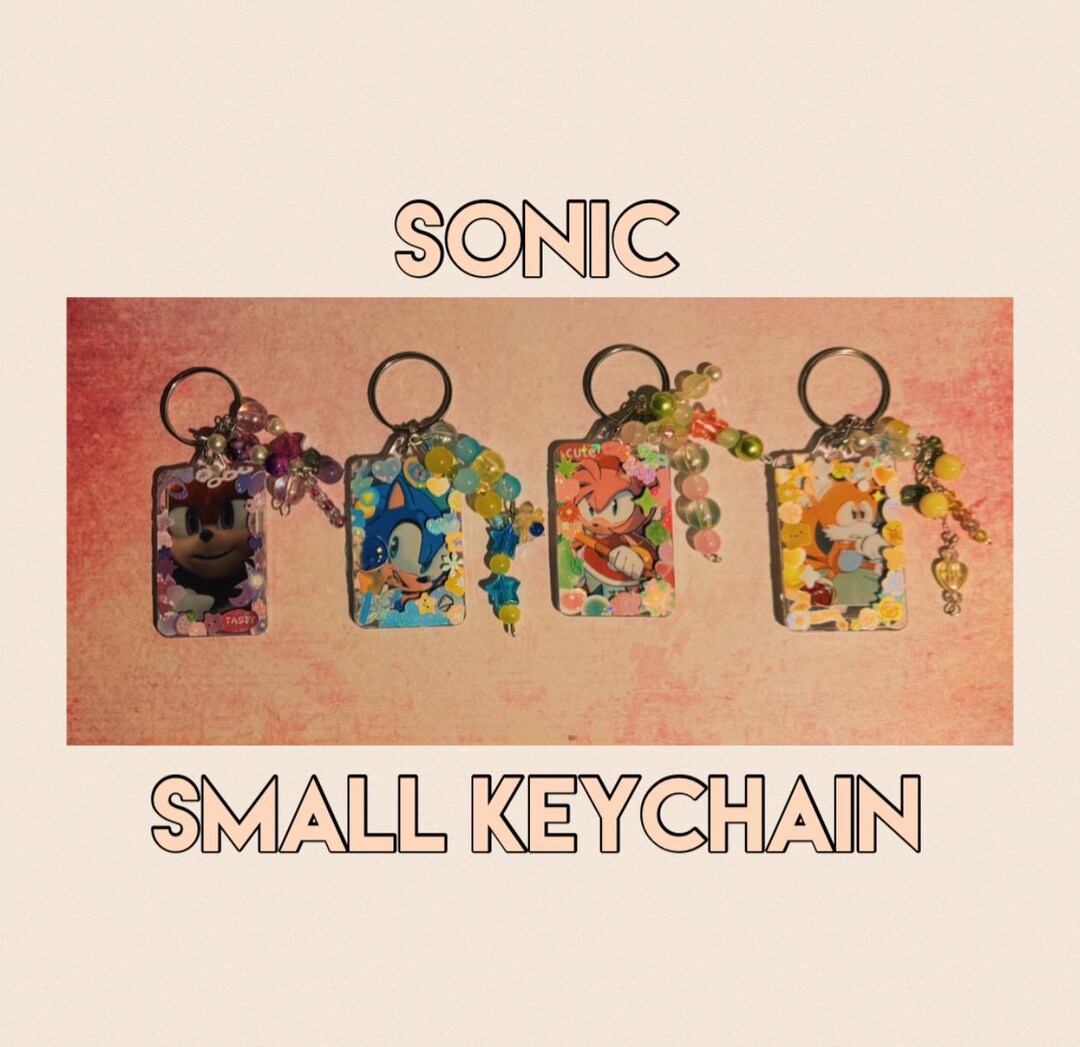 Small Sonic Keychains | Bag/keys - Etsy