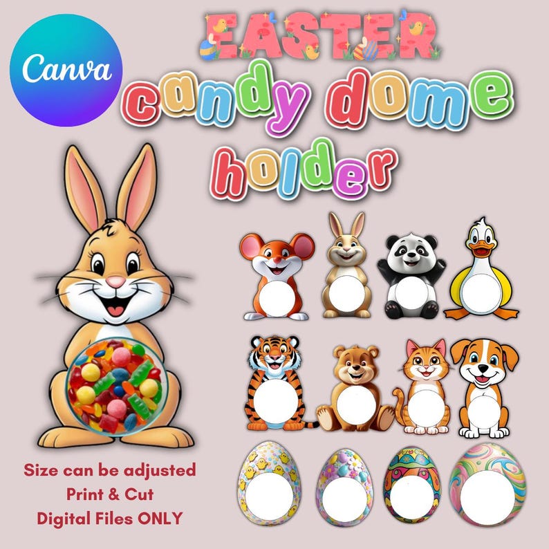 Easter Candy Dome Holder Template | DIY Printable Gift Box, Party ...