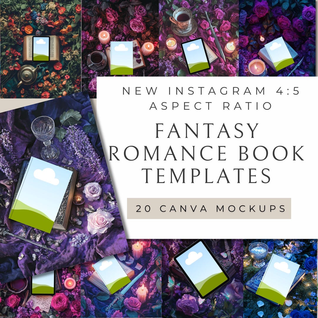 Fantasy Romance Bookstagram Flatlay | 20 Templates for Canva ...