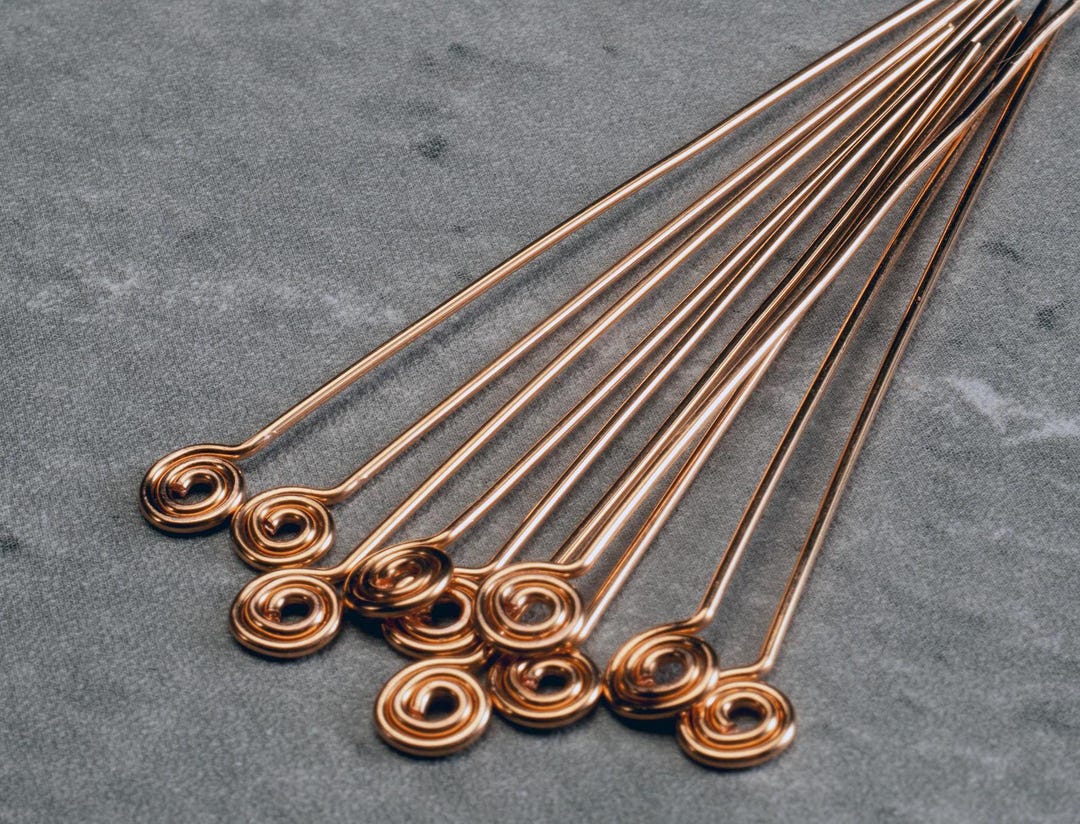 Gold Swirl Head Pins: Artisan Made Findings for Making Jewellery (2 ...