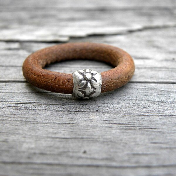 Leather Ring - Etsy