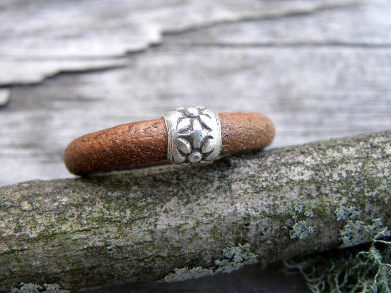 Sterling Silver Leather Ring Urban Modern BOHO UNISEX | Etsy