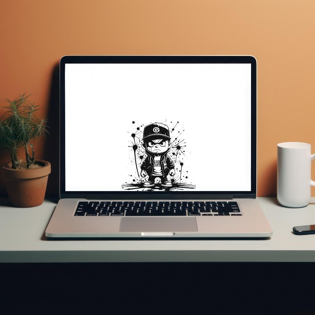 Street Style Cartoon Character Graphic – Urban Graffiti-inspired Baller ...