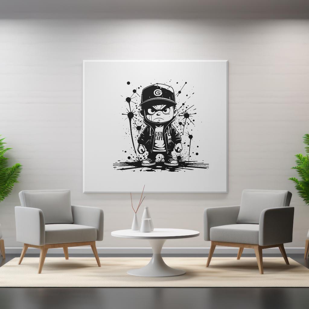 Street Style Cartoon Character Graphic – Urban Graffiti-inspired Baller ...