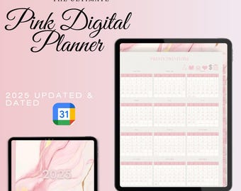 Pink 2025 Digital Calendar Planner,2025 Croquette Journal,hyperlinked ...