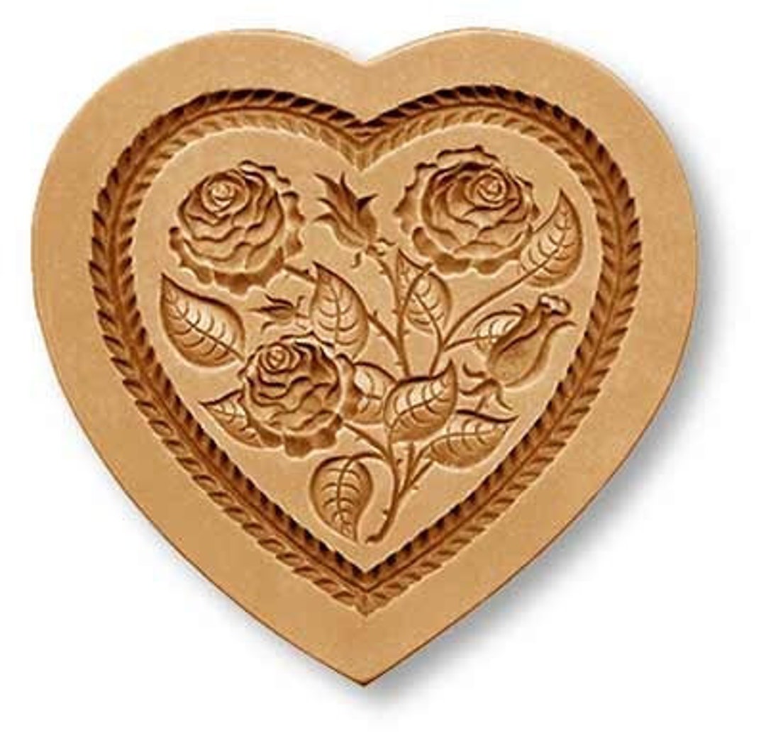 Heart With Three Roses Springerle Cookie Mold by Anis-paradies 5125 - Etsy
