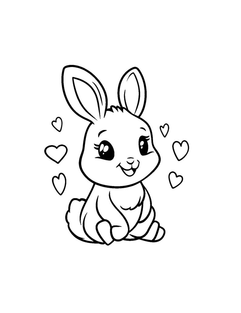 Cute Easter Bunnies Coloring Pages – 20 Fun Designs | Digital Download ...