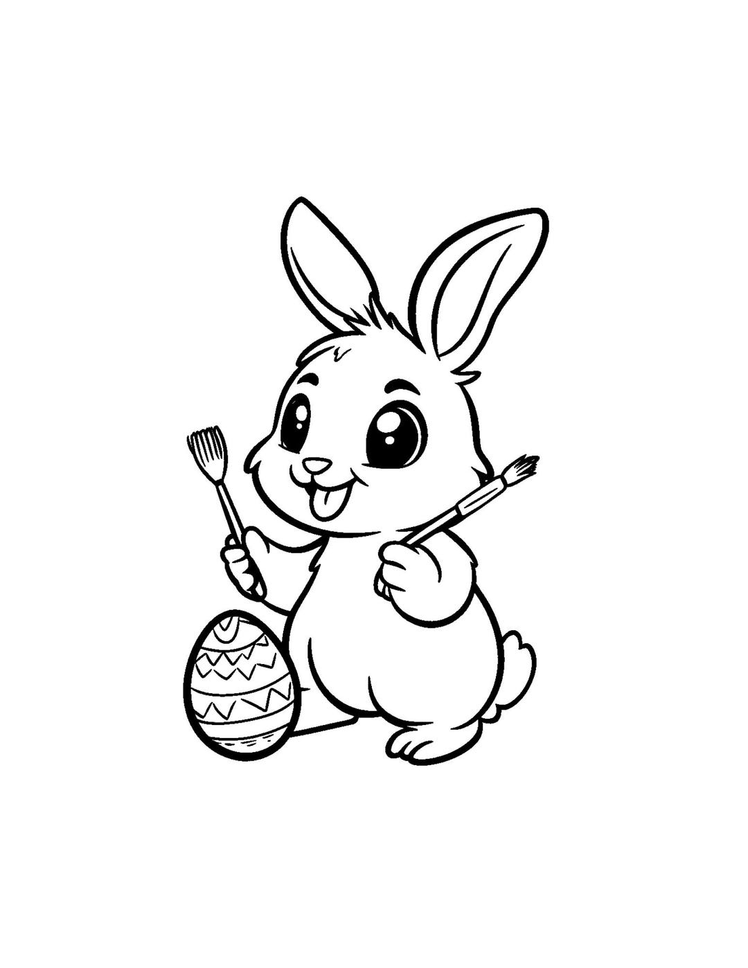 Cute Easter Bunnies Coloring Pages – 20 Fun Designs | Digital Download ...