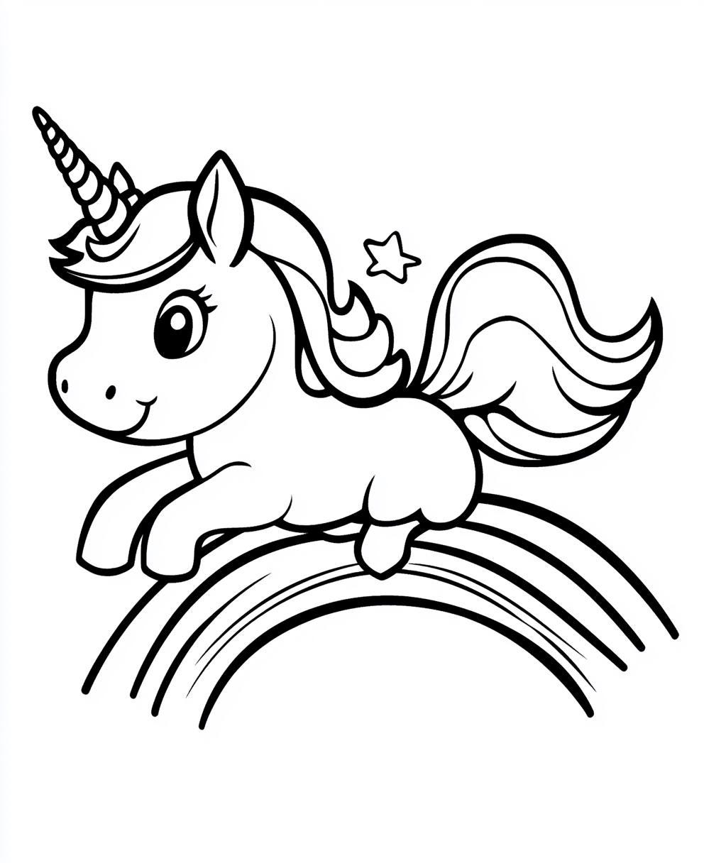 Cute Unicorn Coloring Pages for Kids – 20 Adorable Designs | Digital ...