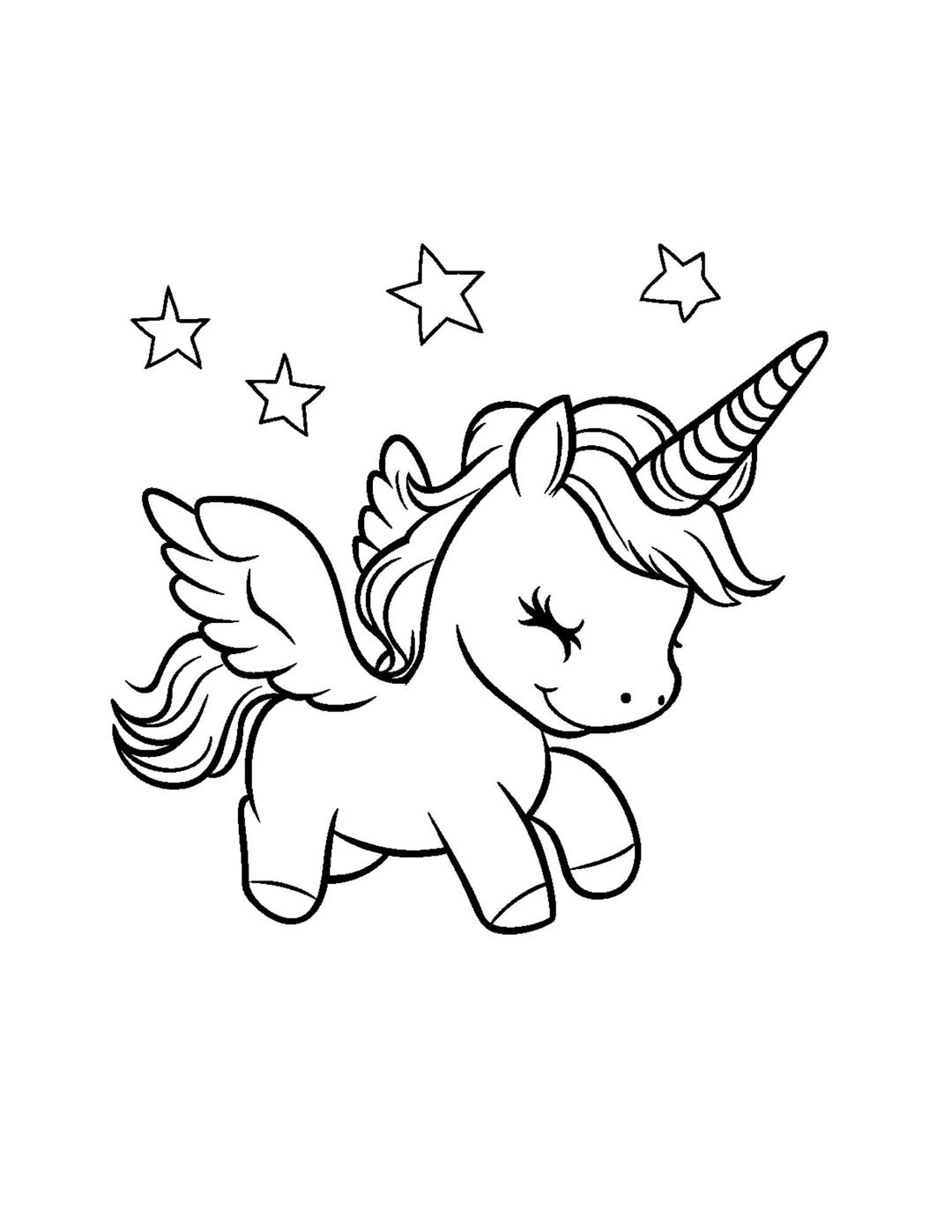 Cute Unicorn Coloring Pages for Kids – 20 Adorable Designs | Digital ...