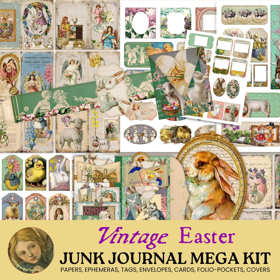 Vintage Easter Junk Journal Kit Printable Junk Journal Pages Digital ...