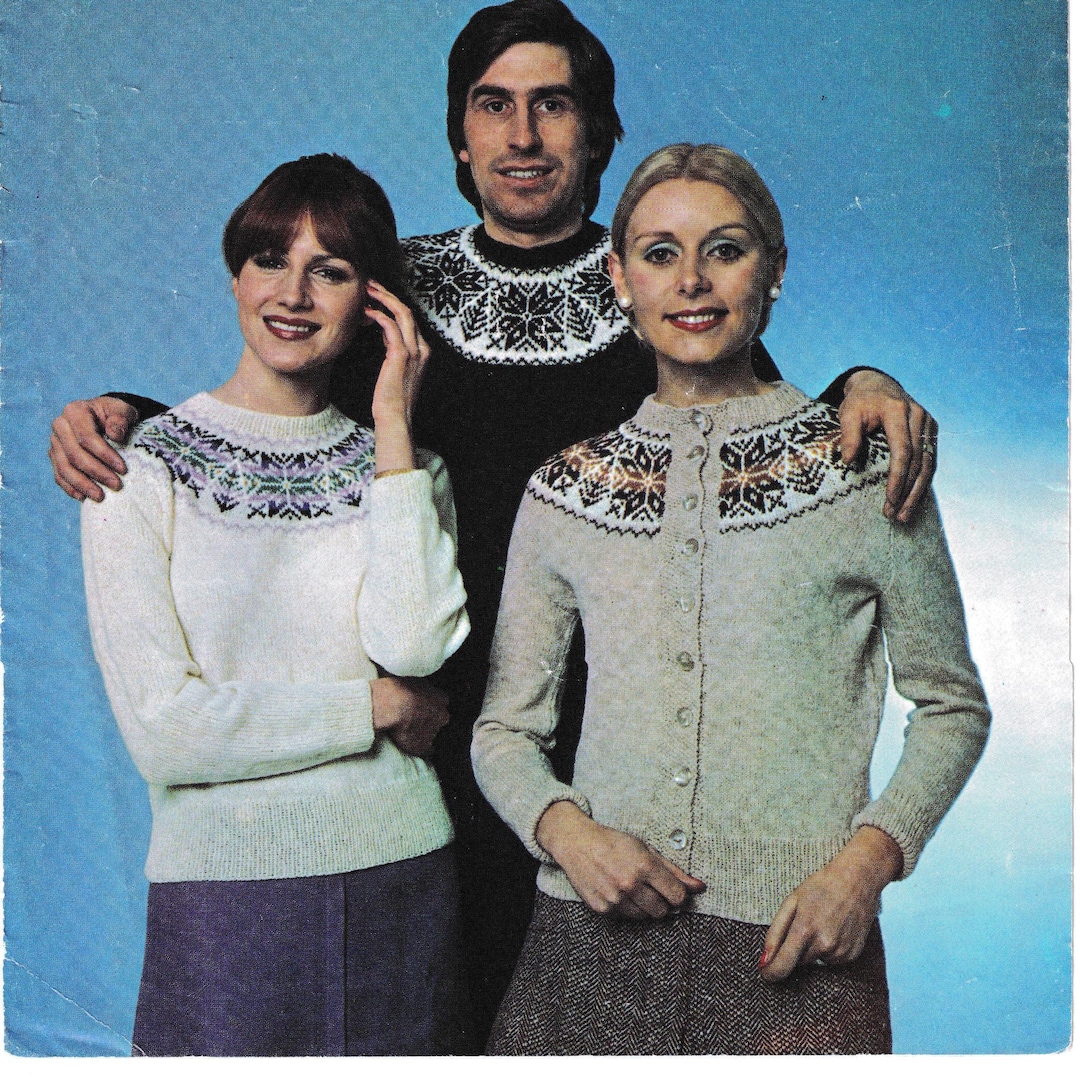 Shetland Fair Isle Jumper Cardigan Man Woman 34"-40" Chest, Vintage ...
