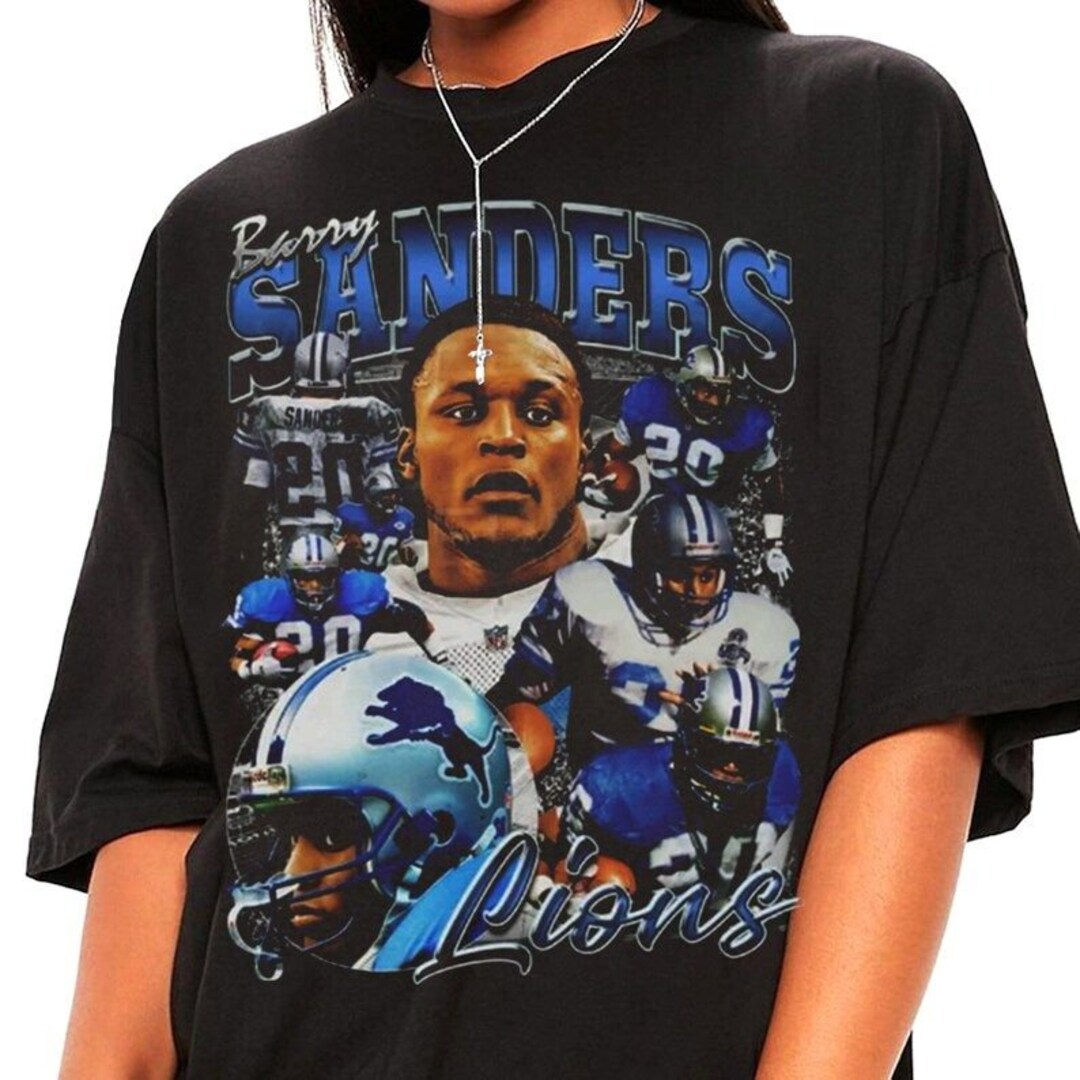 Retro Barry Sanders Shirt, Graphic Design Trends From the 1990s T-shirt ...