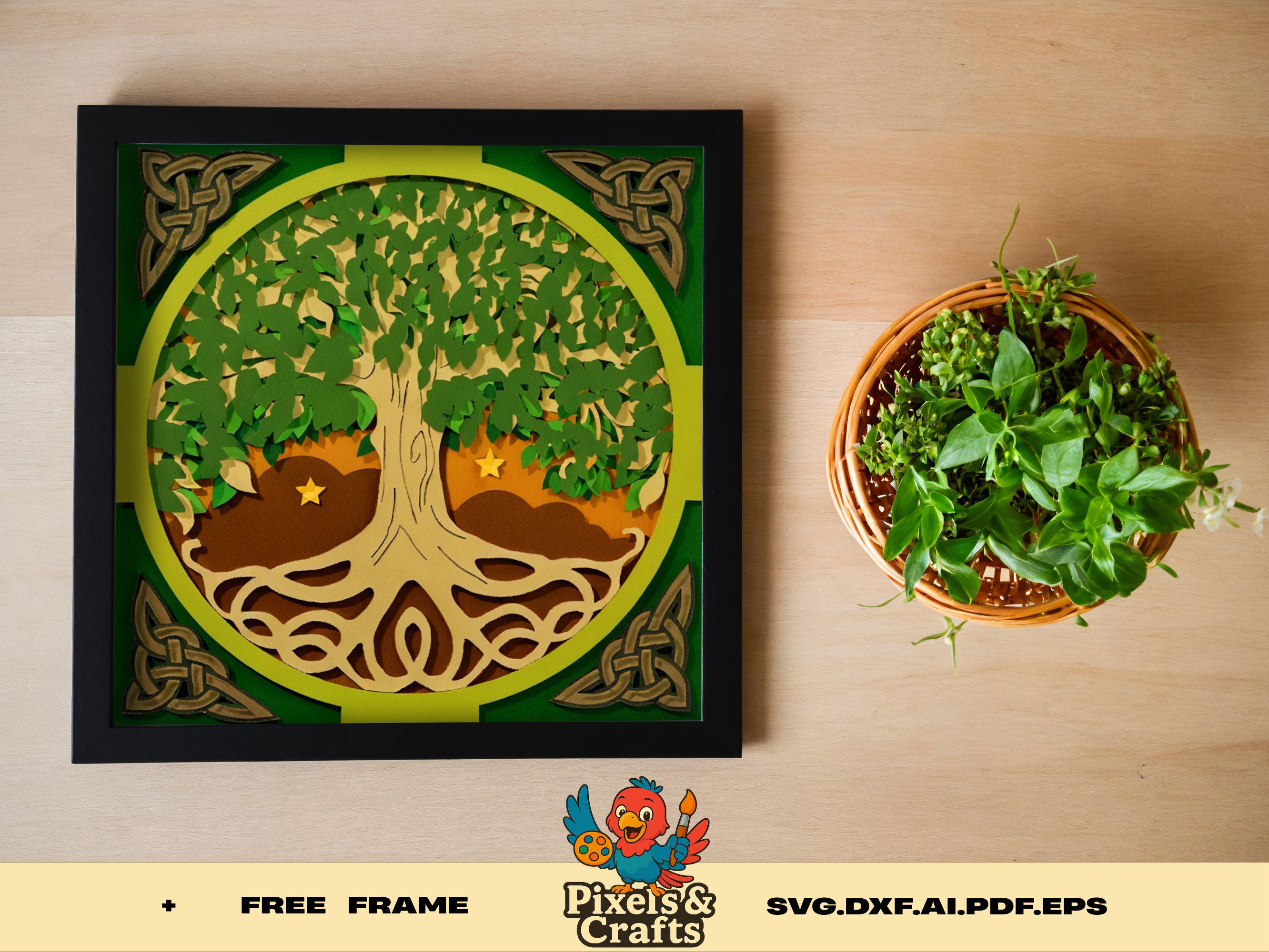 Celtic Tree of Life Shadow Box SVG, 3D Layered Paper Cut Template ...
