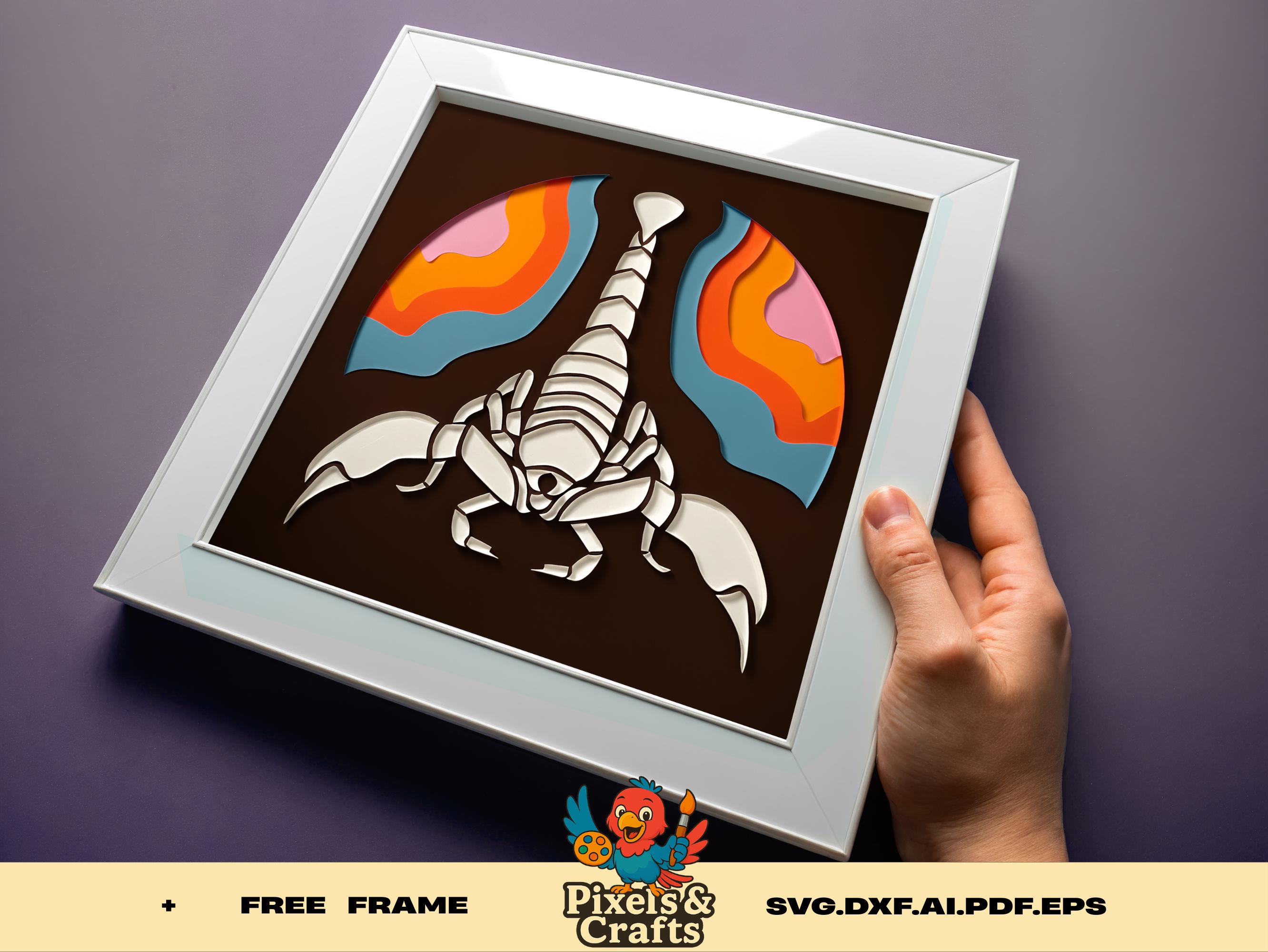 Scorpion SVG File, 3D Layered Scorpion Paper Cut, Zodiac Scorpio Sign ...