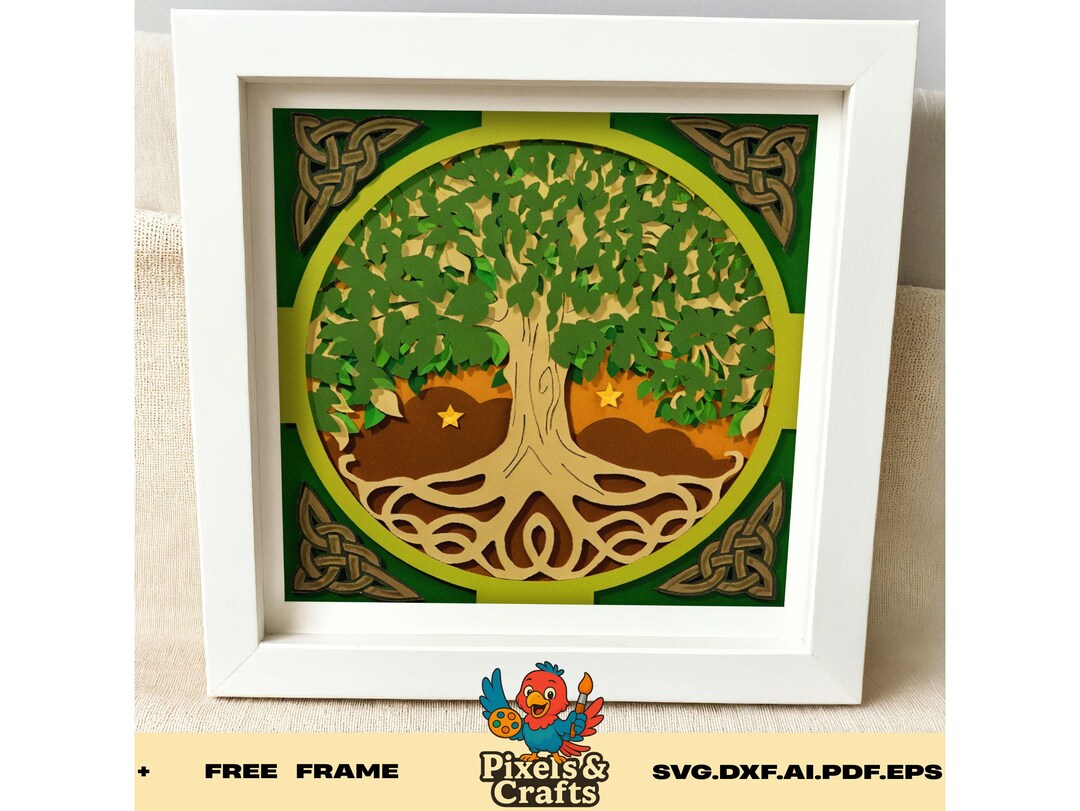 Celtic Tree of Life Shadow Box SVG, 3D Layered Paper Cut Template ...