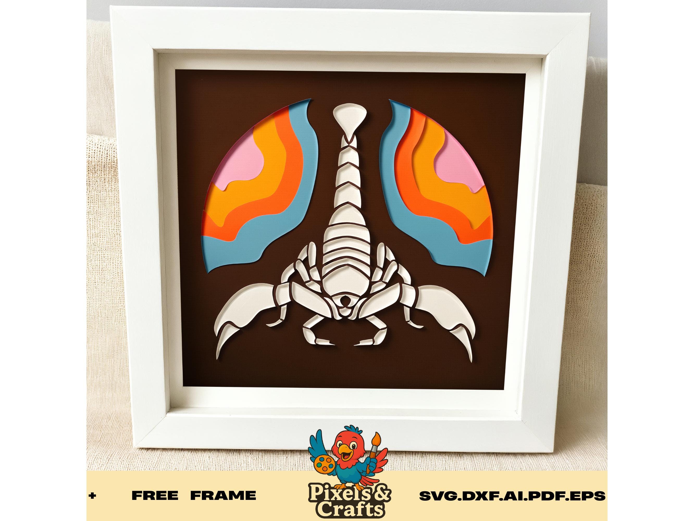 Scorpion SVG File, 3D Layered Scorpion Paper Cut, Zodiac Scorpio Sign ...