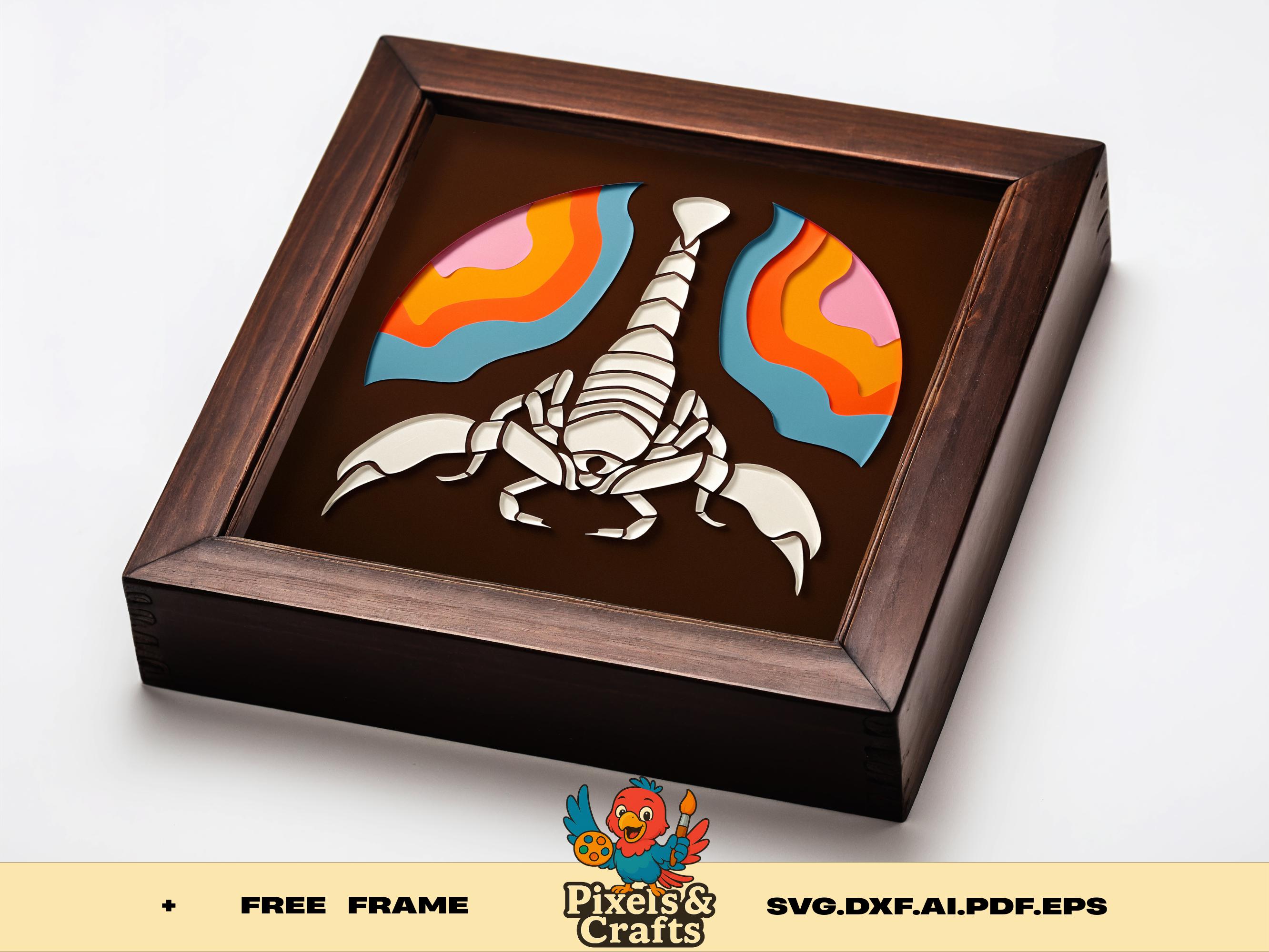 Scorpion SVG File, 3D Layered Scorpion Paper Cut, Zodiac Scorpio Sign ...