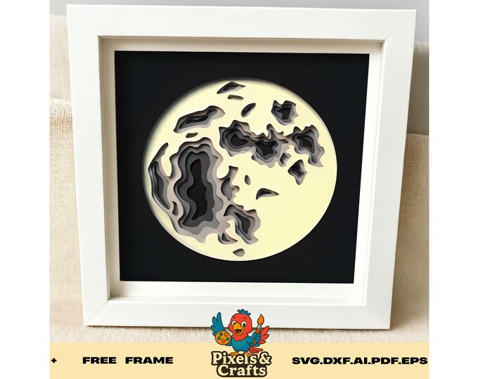 3d Layered Moon Svg, 3d Svg, Laser Cut Files, Cnc Files for Wood ...