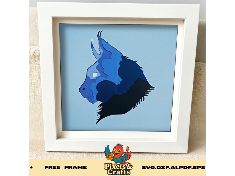 Lynx SVG Layered Paper Cut Shadow Box Template for Cricut Silhouette ...