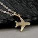 Gold Airplane Necklace, Gold Jet Plane Charm Necklace, Miniature ...