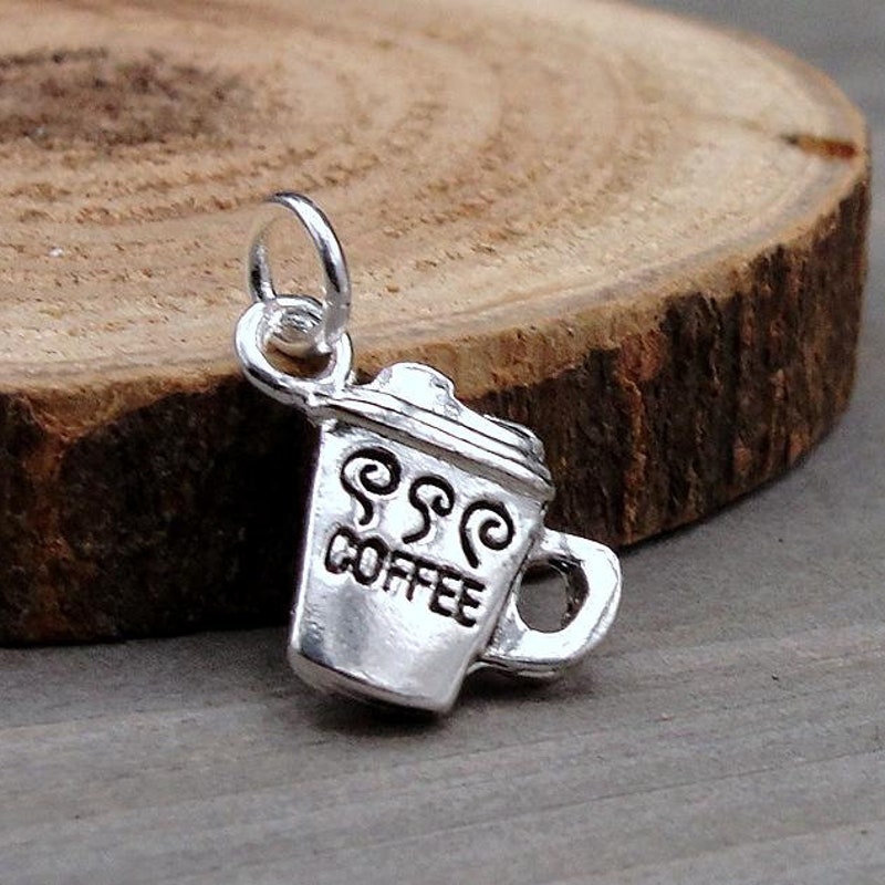 925 Coffee Cup Charm - Etsy