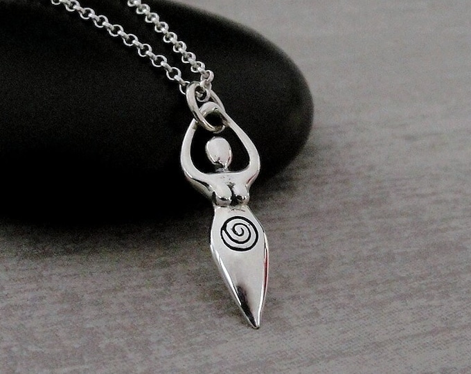 Fertility Goddess Necklace, Sterling Silver Fertility Goddess Charm ...