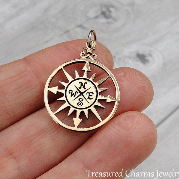 Compass Charm - Etsy
