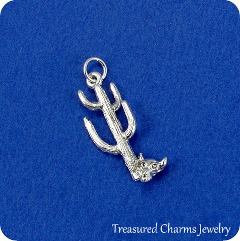 Cactus Charm Silver Plated Saguaro Cactus Charm for Necklace | Etsy