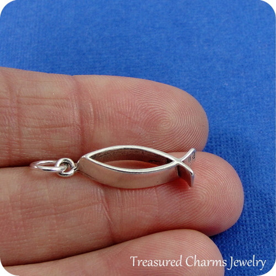 Christian Fish Charm Sterling Silver Christian Jesus Fish - Etsy