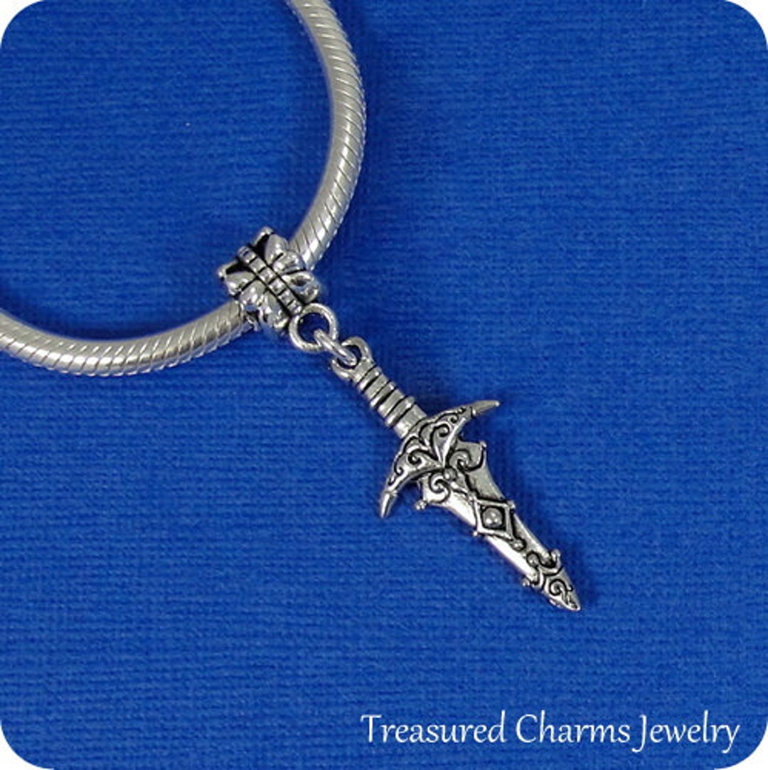 Excalibur Sword European Dangle Bead Charm - Silver Excalibur Sword ...