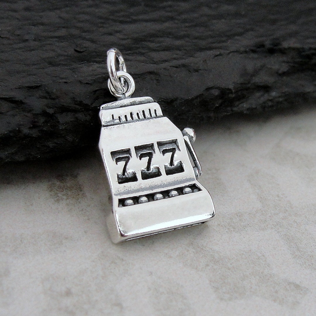 Slot Machine Charm, 925 Sterling Silver Slot Machine Necklace Charm ...