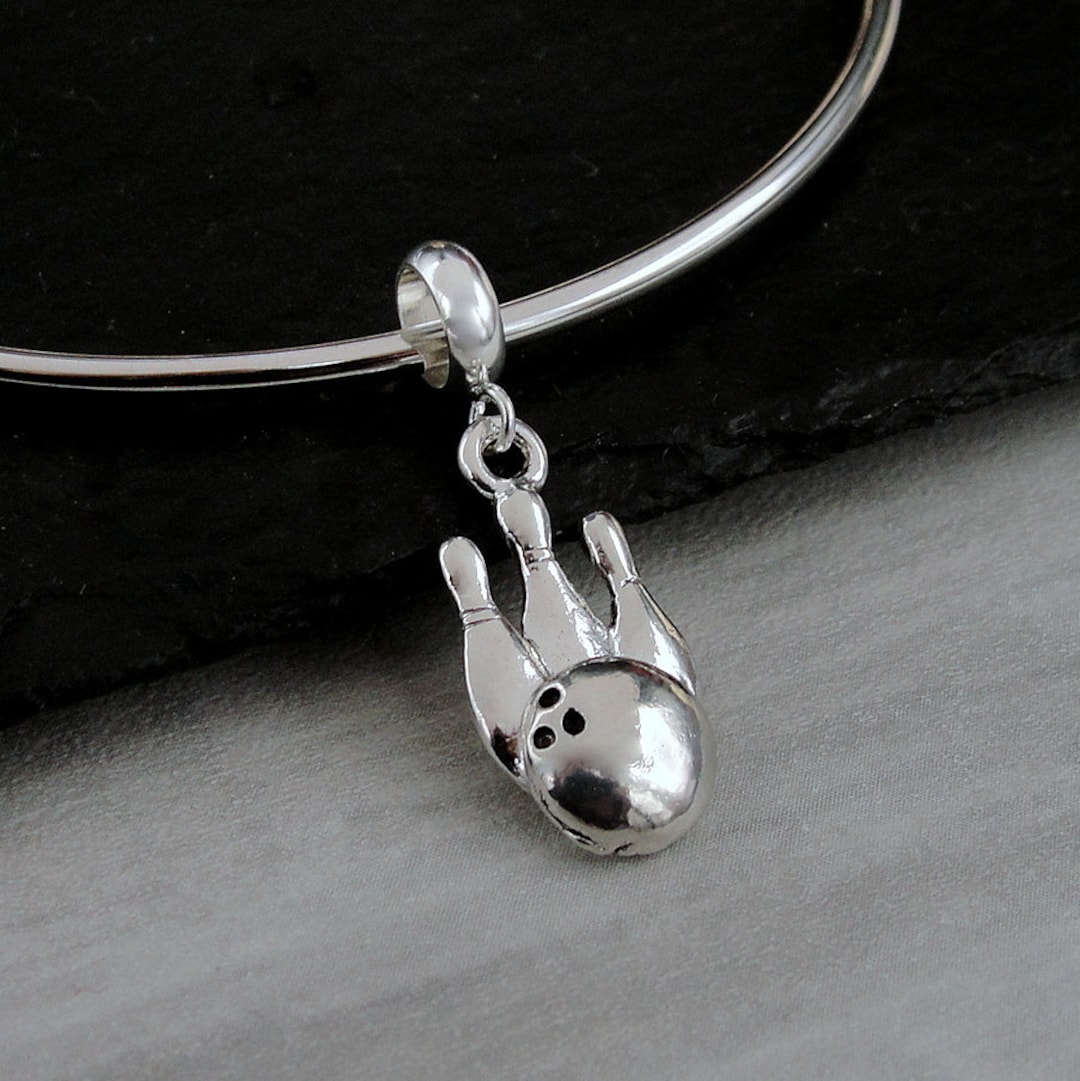 Silver Bowling Dangle Charm, Bowling Ball Charm, Bowling Pins Charm ...