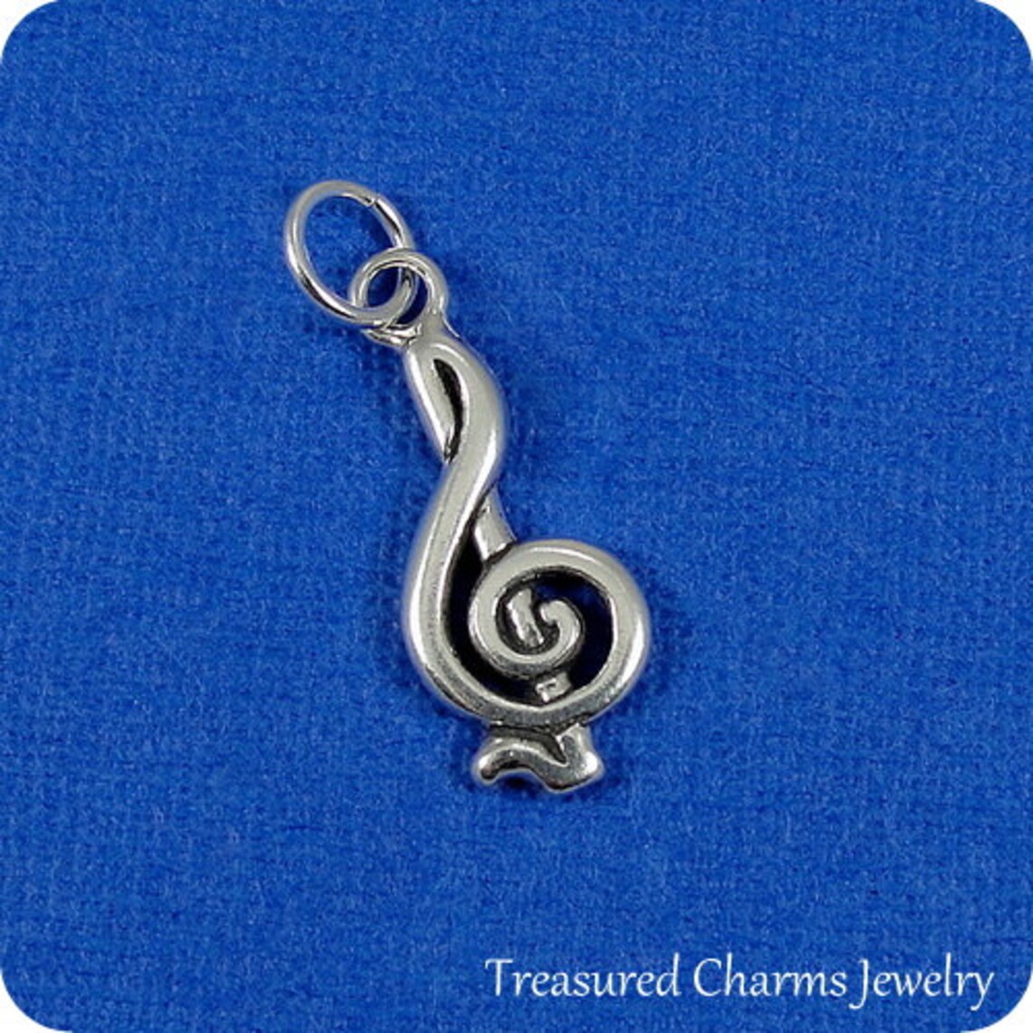 Treble Clef Charm Sterling Silver Music Treble Clef Charm | Etsy