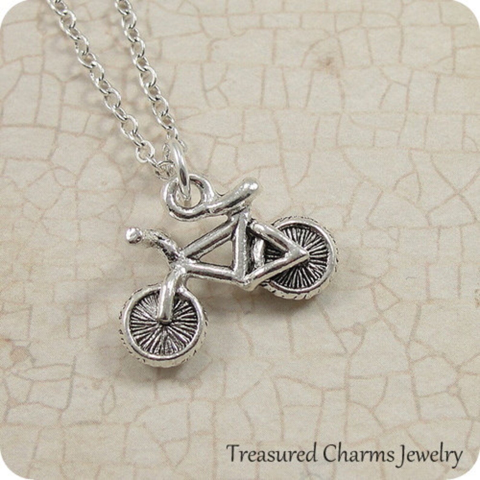 Collar de bicicleta collar de bicicleta plateado en una | Etsy