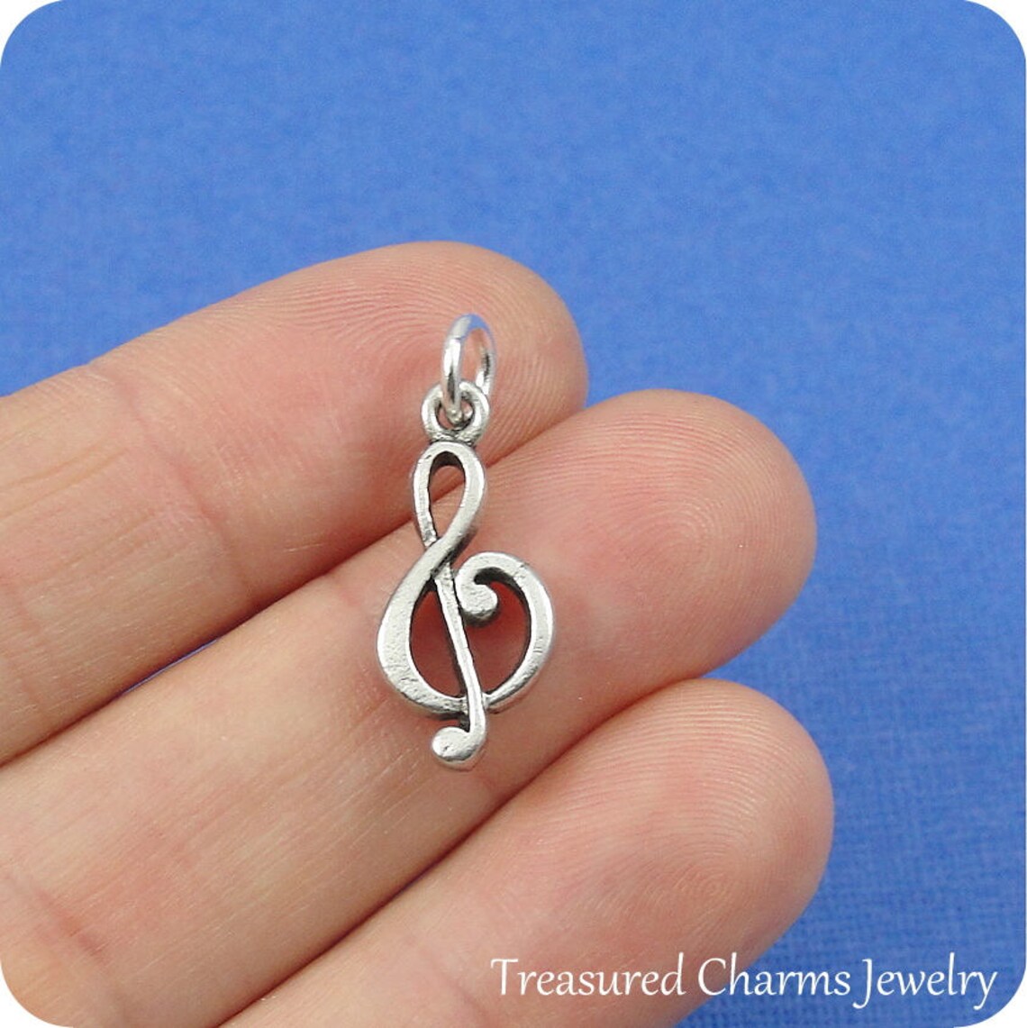 Treble Clef Charm Silver Plated Musical Treble Clef Charm - Etsy